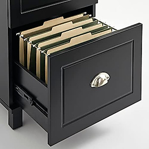 Target Marketing Systems Bradley Collection Cabinet with Metal Handles for Home Office Organization, Fits Letter-Size File, 4 Drawer, Black