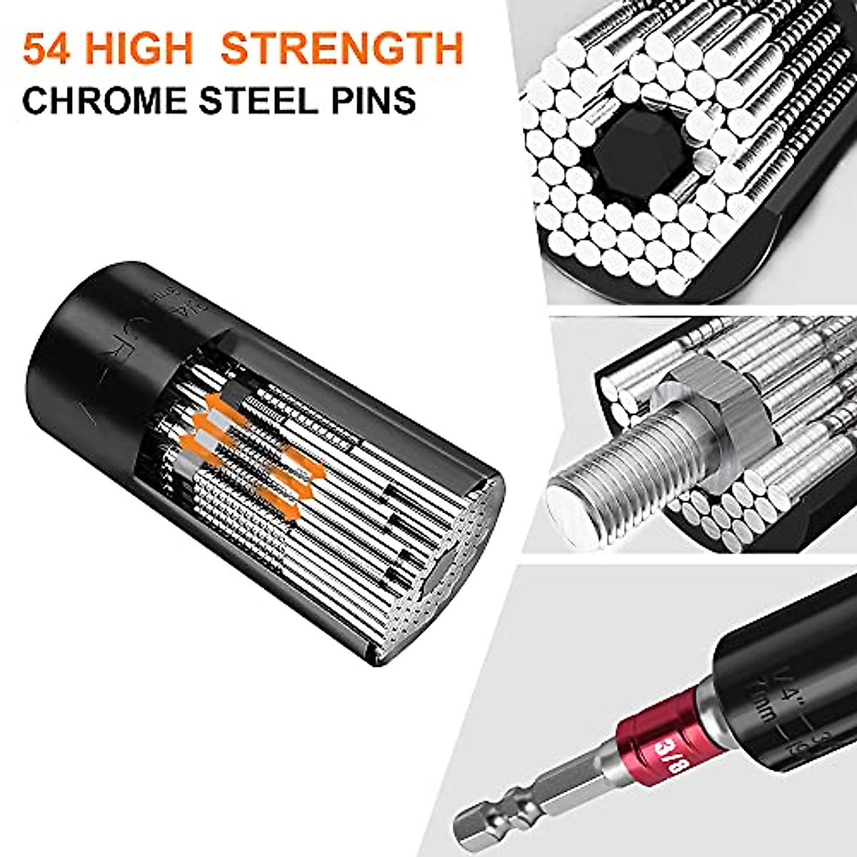 KIWOEN Universal Socket Tools Gifts for Men, Socket Set Grip (7-19mm) Multi-Function Power Drill Adapter,Christmas Gifts Cool Stuff Gadgets for Dad/Father,Boyfriend,Husband,DIY Handyman,Him,Wome