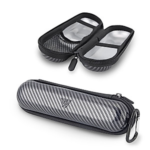 Wilken Electric Toothbrush Case | Universal Travel Case | Odor Free Thermoplastic Shell | Compatible with Oral B, Sonicare, and More Electric Toothbrush Brands (Carbon Fiber)
