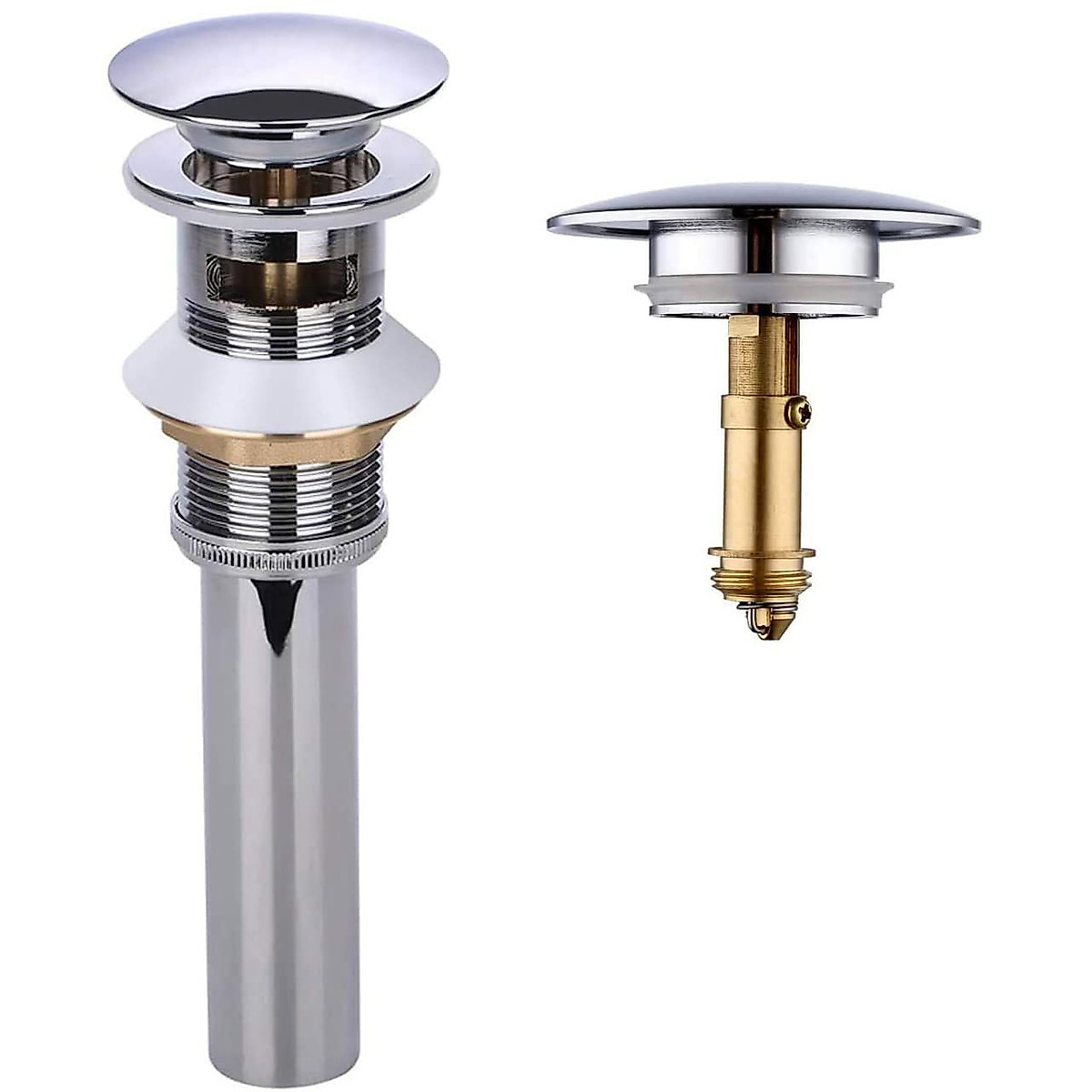 Royal Bathroom Sink Drain Stopper Pop up Drain Without Overflow for Vessel Sink Lavatory Vanity, Brushed Nickel