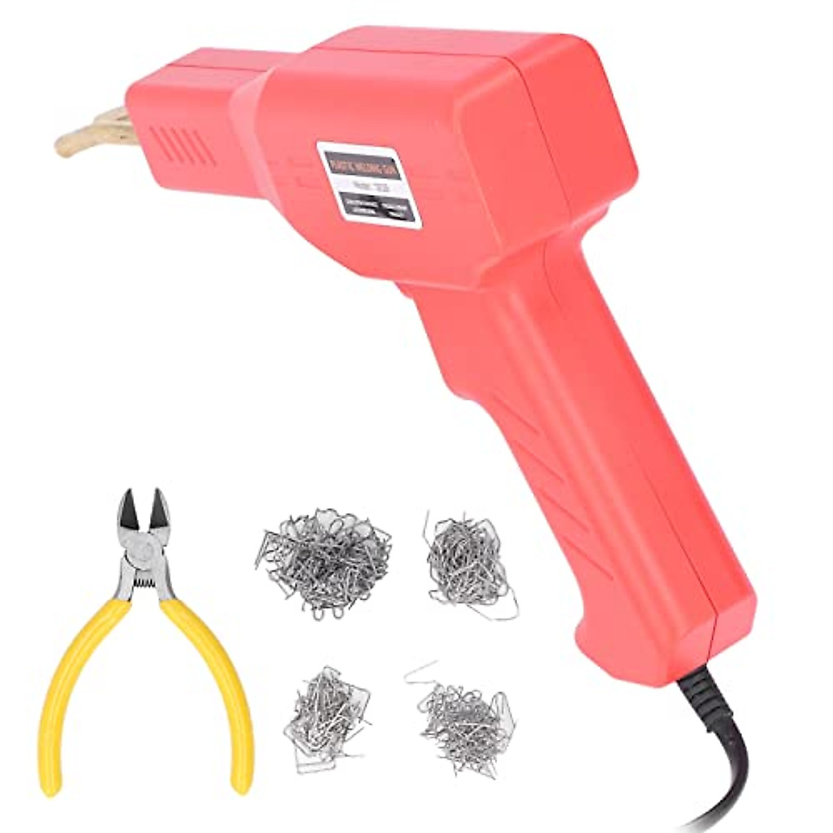 50W Hot Staple Welder Gun, Plastic Welding Machine Car Bumper Repair Kit with Plier, Flat/Outside Corner/Inside Corner/Staples, Welding Repairing Machine for Repairing Bumpers(#1)