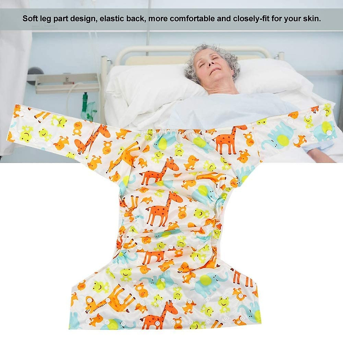 Washable Diapers,Reusable Adult Diaper Leak Proof Protection, Washable and Reusable Adjustable Breathable Adult Diaper for The Elderly, One Size Fits All(2)