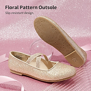 DREAM PAIRS Unisex-Child Flats,Mary Jane, Gold, 2 Little Kid