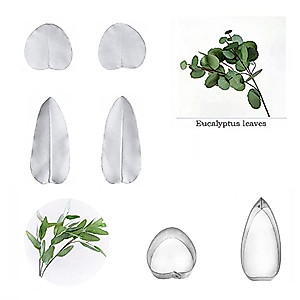 ZHUOJIE Eucalyptus Leaves Petals and Cutter Set Silicone Fondant Mold Veining Petal Sugar Flower Making Tool Cake Decorating Gumpaste Flowers Decor
