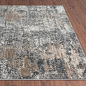 LUXE WEAVERS Euston Collection 7679 Grey 5x7 Abstract Area Rug