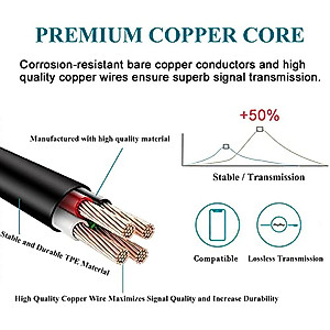 3.5mm to 2.5mm Aux Cable Cord Compatible with QuietComfort QC35II QC35 QC25 On-Ear 2 OE2 OE2i Noise Cancelling Headphones, JBL E45BT E55BT E65BTNC Bluetooth Earphone, Audio Replacement Wire(4ft)