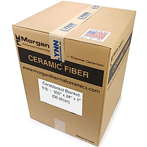 Lynn Manufacturing 1" Thick, CeraBlanket Insulation, Morgan Thermal Ceramics, 2400F Rated, 8 Lb. Density, 24" Wide, 25 Ft. Long, 8CB12