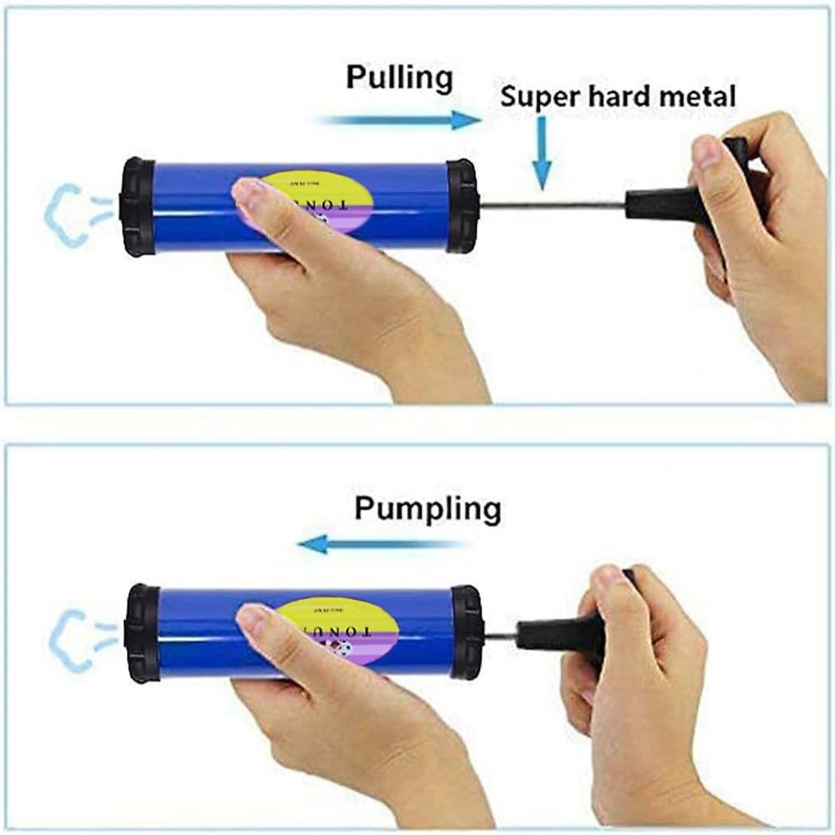 TONUNI Portable Air Pump,Ball Pump Inflator Kit with Needle,Nozzle, Extension Hose for Soccer Basketball Football Volleyball Water Polo Rugby Exercise Sports Ball Balloon Swim Inflatables