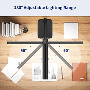 Kaulsoue Desk Lamp Architect Task Dual Head Modern Flexible Gooseneck Tall Dimmable Light for Home Office, 5 Color Modes,Remote Control, 1500lm 24W Extra Bright Lighting