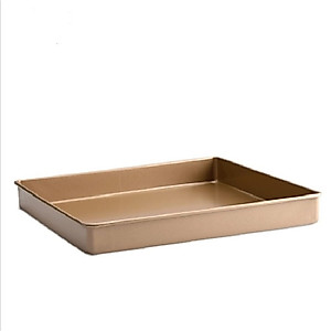 Tanghao Square Baking Pan, 11x11 Inch Nonstick Square Cake PanBaking Sheet PanSquare Cookie Sheet, Carbon Steel & Champagne Gold