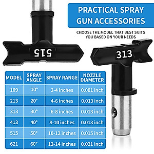 6Pcs Reversible Spray Nozzle Tips,Airless Spray Nozzles Tips,Airless Spray Gun Nozzle and Airless Spray Tip Organizer Model Making. (6PCS-109,213,313,413,515,623)