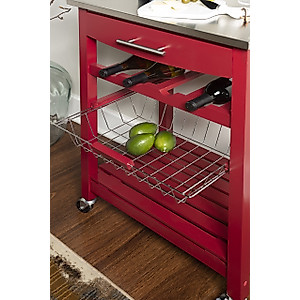 Linon Home Décor Kitchen Cart Red