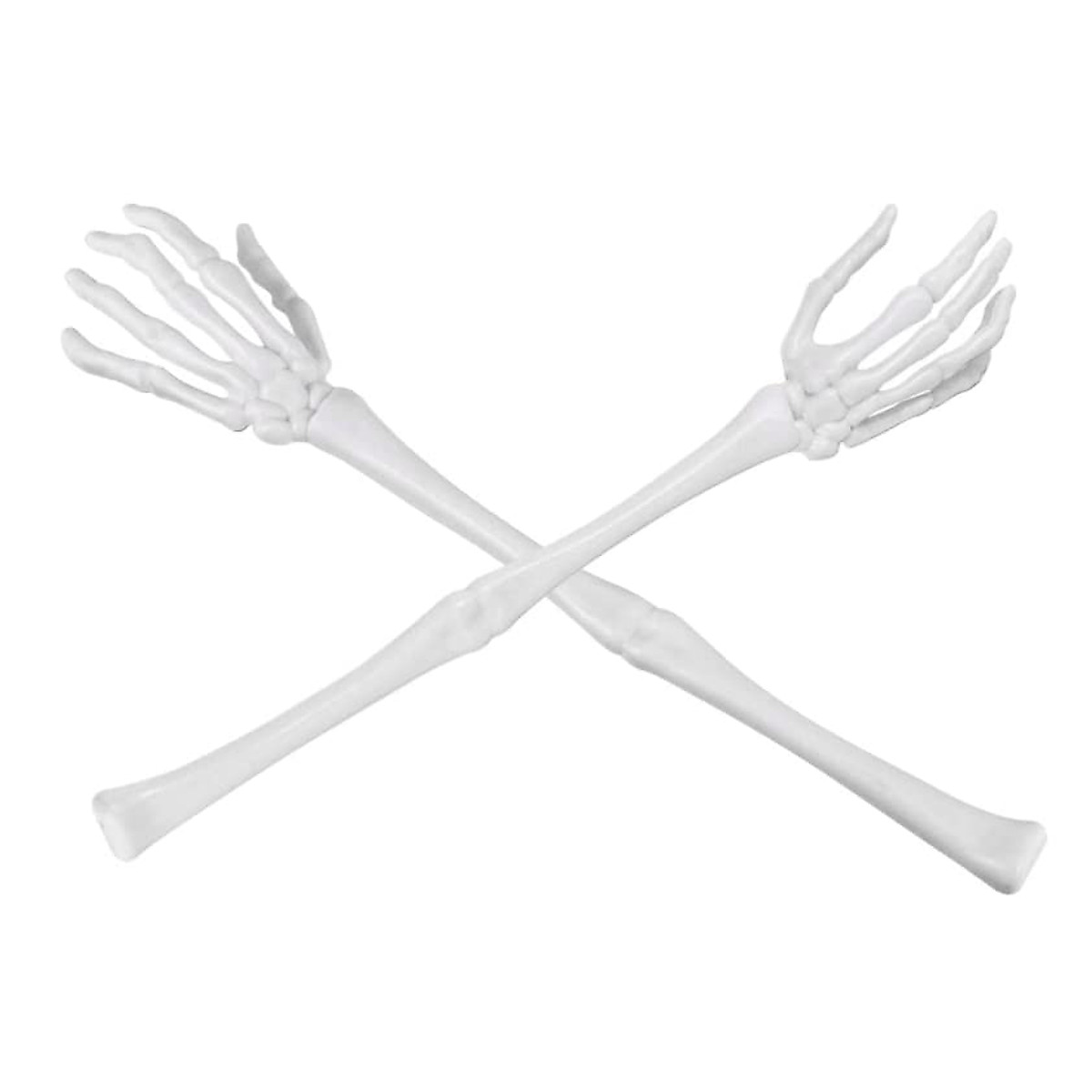 Halloween Fall Gothic Plastic White Skeleton Arm Hand Tongs (2) for Party Favors Classroom Office Home Kitchen Salad Servers