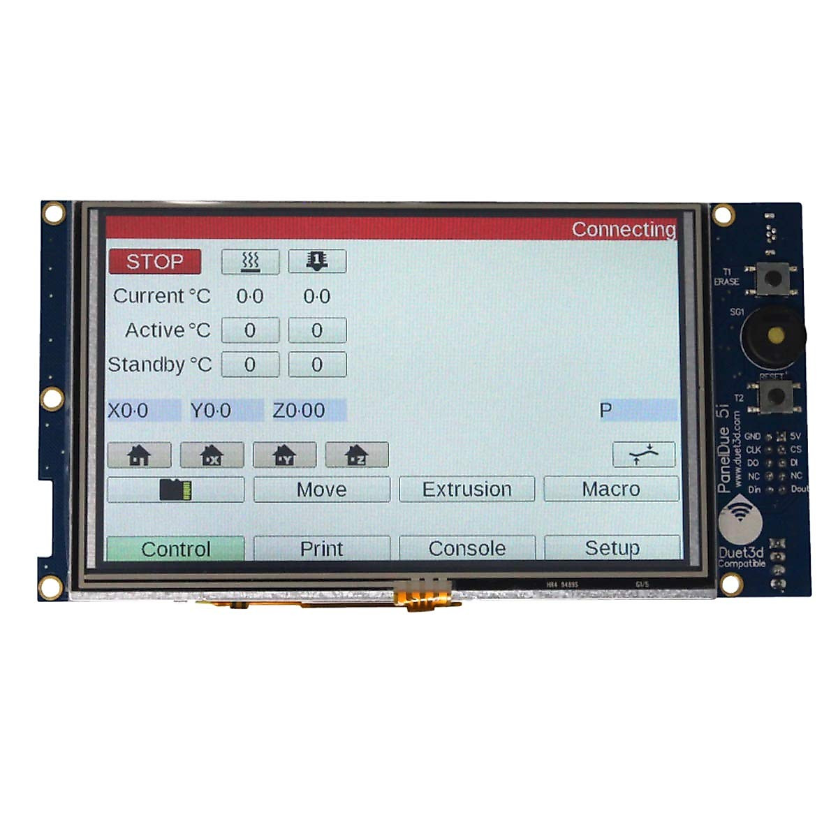 Duet3D Integrated PanelDue Touchscreen - 5 inches
