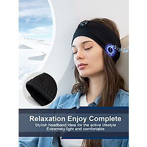 Lullaband Bluetooth Headband Headphones, Sleep Headphones for Side Sleepers, Sleeping Headphones Comfortable Headband with Thin Speaker Microphone Handsfree Gift