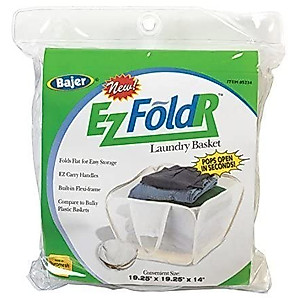Bajer Laundry Basket 19-1/4" X 19-1/4" X 14" Duramesh Nylon White Bagged