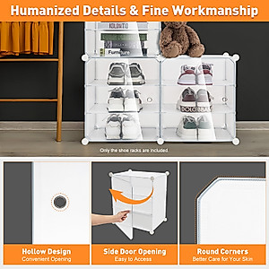 CHALIGHT 12-Tier Shoe Rack - 72 Pairs Shoe Storage Organizer - Stackable, Portable Cabinet (3-Tier Box x 12)