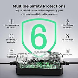 AC to DC Converter, RoyPow 180W (Max 200W) 15A 100V~120V to 12V Car Cigarette Lighter Socket AC/DC Power Supply Adapter Transformer for Inflator, Car Refrigerator