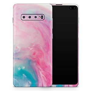 DesignSkinz Marbleized Pink and Blue Paradise V712 Protective Vinyl Decal Wrap Skin Cover Compatible with The Samsung Galaxy S20 (Screen Trim & Back Glass Skin)