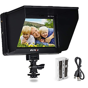 7 inch 4K HDMI Field Monitor Kit, VILTROX DC-70 II on Camera Monitor with HDMI Output, Peaking Focus Assist Video Monitor with Sunshade Hood/Battery