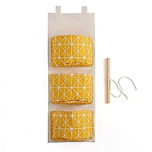 Muellery Hanging Storages on Wall Mounted Organizer Over the Door Pockets Storages Yellow TPAF117674
