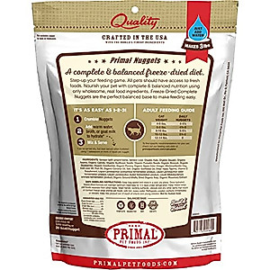 Primal Freeze Dried Cat Food Nuggets Venison, Complete & Balanced Scoop & Serve Healthy Grain Free Raw Cat Food, Crafted in The USA (14 oz)
