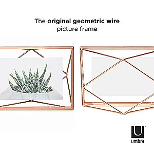 Umbra Prisma Picture Frame, 4 x 6 Photo Display for Desk or Wall, Copper