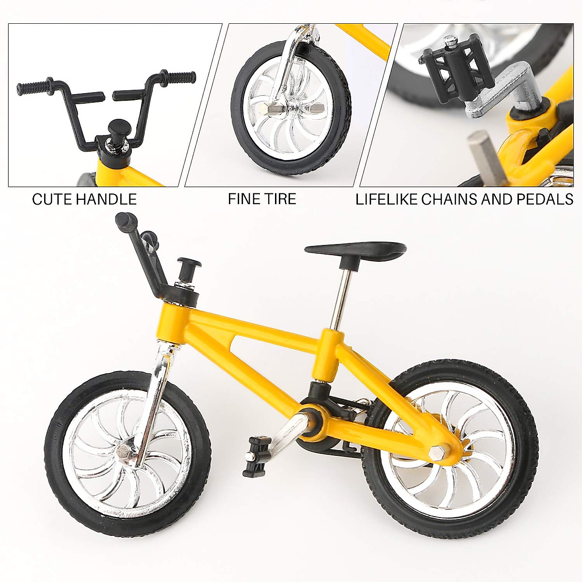 Mini Bike Finger Bike Finger Skateboard Set,Excellent Functional Miniature Toys Mini Extreme Sports Finger Bicycle Skateboard Cool Boy Toy Creative Game Toy Set Collections Cake Decoration (4PCS)