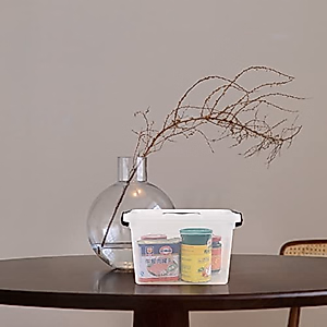 Sandmovie 8 Quart Clear Plastic Storage Bins with Lids, 6 Packs