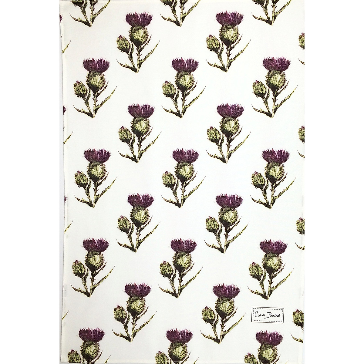 Flower of Scotland Pattern Tea Towel in a Scottish Thistle Design