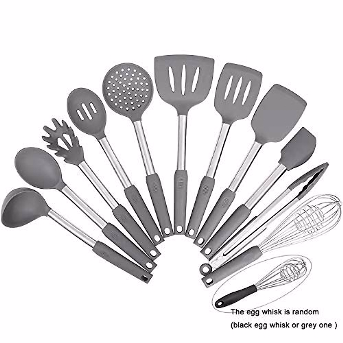 Kitchen Utensil Set,Silicone Cooking Utensils, Kitchen Utensils Set with Stainless Steel Handle,Silicone Spatula Set Utensil Set, Cooking Utensil Set,Kitchen Tools Gadgets for Nonstick Cookware