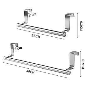 Ousyaah 4-Piece Towel Racks for Bathroom, Kitchen, Bedroom and Dining Room, Stainless Steel Over The Door Hooks, Over Door Towel Rack Bar Organizer Holders for Cabinet Cupboard Doors