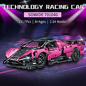 Sowide Super car Building Blocks and Construction Toy, Construction Toy Building Set for Kids Adults, Collectible Model Car Kits, 1:14 Scale Super Car Model Building Sets(1317 Pieces)