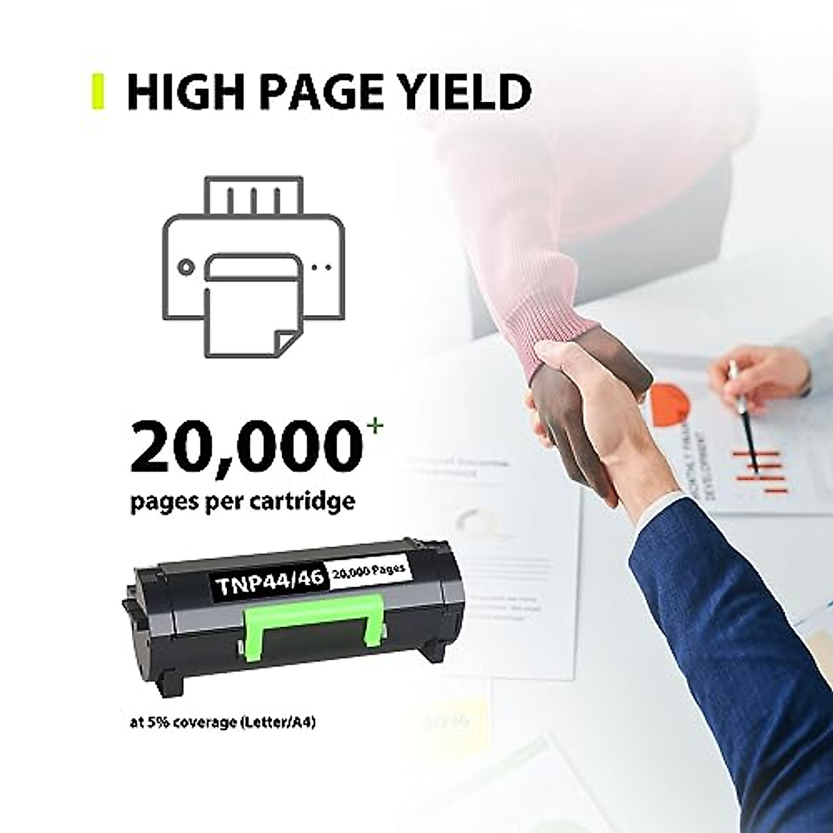 Jmomy TNP44 TNP46 Toner Cartridge Replacement for Konica Minolta TNP 44 TNP-44 TNP 46 TNP-46 A6VK01F A6VK01W Work with for bizhub 4050 4750(20,000 Pages, 1 Pack)