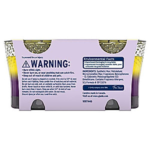 Glade Candle Jar, Air Freshener, 2in1, Jubilant Rose & Lavender & Peach Blossom, 3.4 Oz, 2 Count