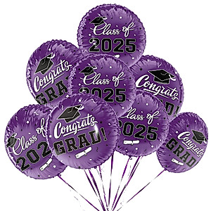 Class of 2025 Graduation Party Supplies & Decorations - 12pcs 18" Congrats Grad Green Balloons Set for Memorable Grad Celebrations