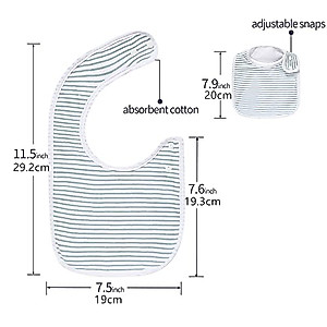 lazyrhino Baby Bibs - 6 Pack Waterproof Cotton Bibs with Snap, Soft and Thick Absorbent Drooling, Teething Bibs for Easy Use (pink-f)