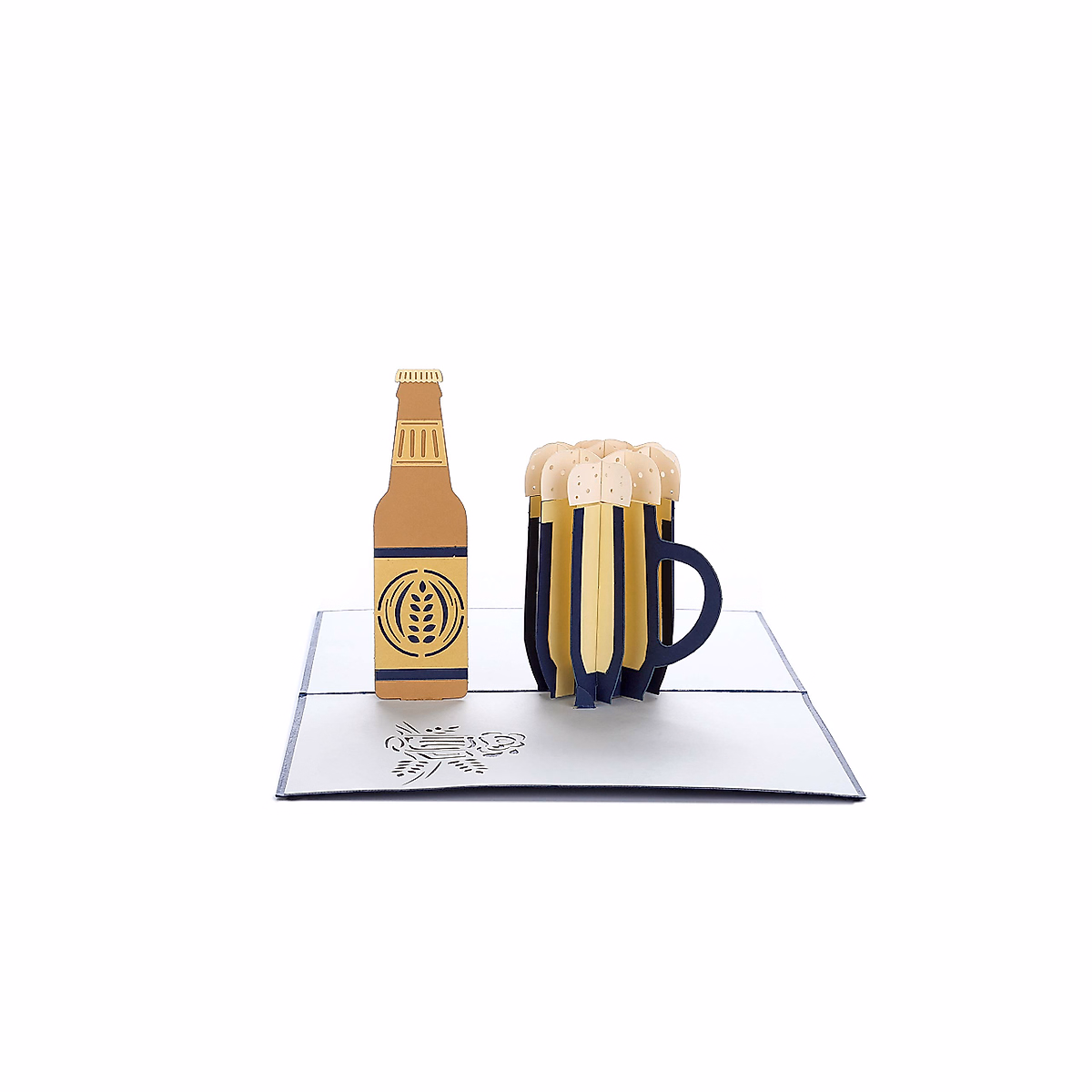 Liif Beer 3D Greeting Pop Up Fathers Day Card, Happy Birthday Card For Dad, Husband, Son, Brother, Men, Congratulations, Retirement, Friendship, Thinking Of You