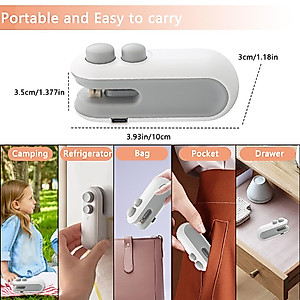 2PCS Mini Bag Sealer with 10PCS Vacuum Sealer Bags, 2024 New USB Rechargeable Bag Sealer Heat Seal,2 in 1 Bag Heat Sealer with Cutter for Chip, Snacks, Plastic Bag Resealer, Keep Food Fresh