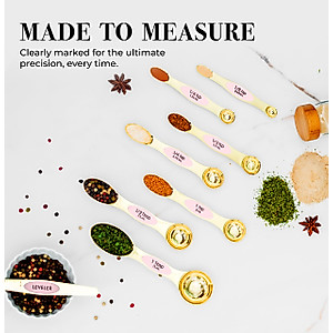 Pink Magnetic Measuring Spoons Set - 8-Piece Dual-Sided Stainless Steel Spoons, Stackable and Spice Jar Friendly – Stylish Pink Kitchen Accessories for Cooking and Baking