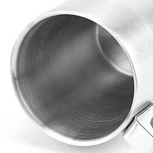 Tomotato Stackable Stainless Steel Coffee Cups, 4 Pcs Stainless Steel Mugs Double Wall Insulated Coffee Mugs Stackable Coffee Mug with Handle and Mug Rack for Home Coffee Shop