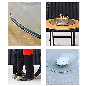 Lazy Susan Turntable Large Tempered Glass Turntable Dining Table Turntable 70-100cm Heavy Duty Lazy Susan Turntable with Alloy Bearing, Gold (Color : 7mm/0.3in, Size : 70cm/27.6in)