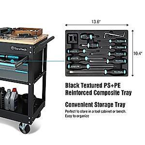 DURATECH 12-Piece Magnetic Screwdriver Set, 5 Phillips and 5 Slotted Tip S2 Alloy Steel Screwdriver Set, 1 pc Magnetizer Demagnetizer, 1 pc CR-V Offset Screwdriver, Storage Tray Included