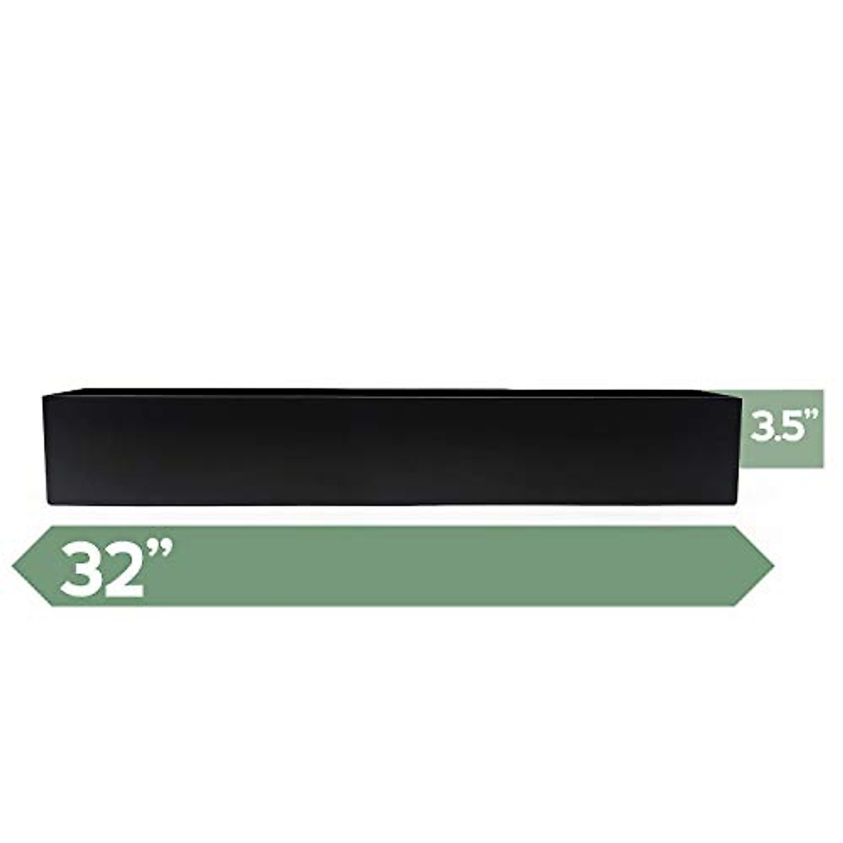 Buhbo Modern Steel Trough Rectangle Planter 32 inch, Black