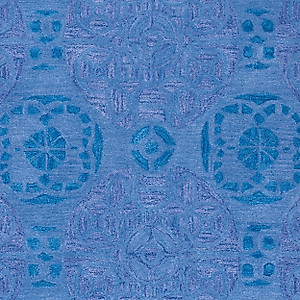 SAFAVIEH Wyndham Collection Accent Rug - 2' x 3', Blue, Handmade Modern Wool, Ideal for High Traffic Areas in Entryway, Living Room, Bedroom (WYD376E)