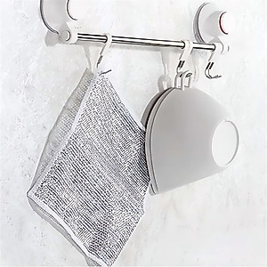 Multipurpose Wire Dishwashing Rags for Wet and Dry - 2024 New Dish Cloths for Washing Dishes, Steel Scrubbers for Cleaning Dishes, Chain Mail Scrubber Cast Iron, Non Scratch Scrubbing Pads (2PCS)