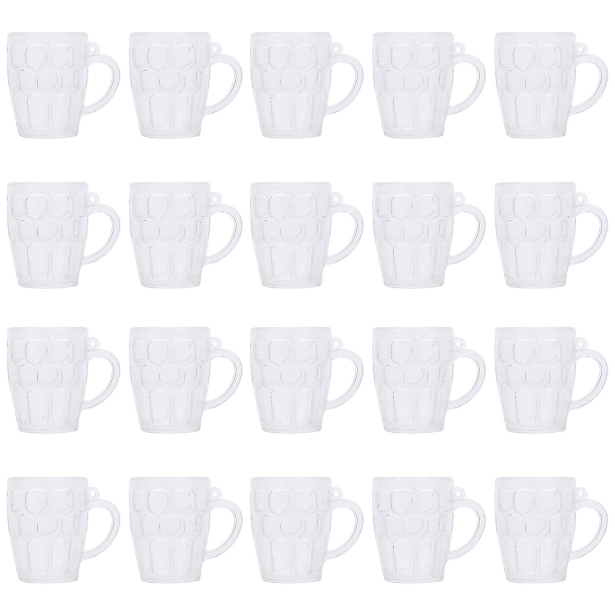 Toddmomy 20pcs Mini Beer Mugs Mini Shot Glasses Clear Beer Cups Plastic Beer Mugs Shot Beverage Tasting Glasses for Beer Sports Party Wedding Oktoberfest BBQ and Picnics