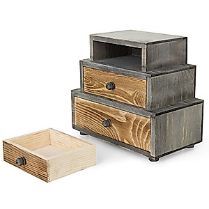 MyGift 3-Drawer Desk Storage Organizer Drawers - Rustic Wood Office Supplies Cabinet