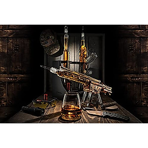 3 Gun Whiskey Decanters Set AR15, AK47, & Rifle Gun Decanter Set 1000ml by The Wine Savant - Veteran Gifts, Home Bar, Gun Lover Gifts, Tik Tok Gun Decanter, Military Gifts