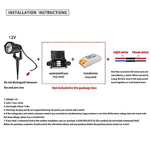POWSTRO K 5w Lawn Flood Light, COB LED Floodlight Outdoor Led Spotlight for Garden, US Plug COB LED Lawn Light, Home Gardening Railing and Lawn Landscape Lighting, with Spike (Warm Light)